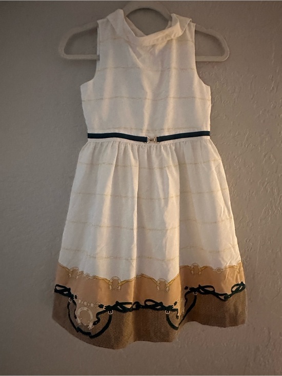 Janie and Jack | Dresses | Janie And Jack White Dress With Gold And Tan ...